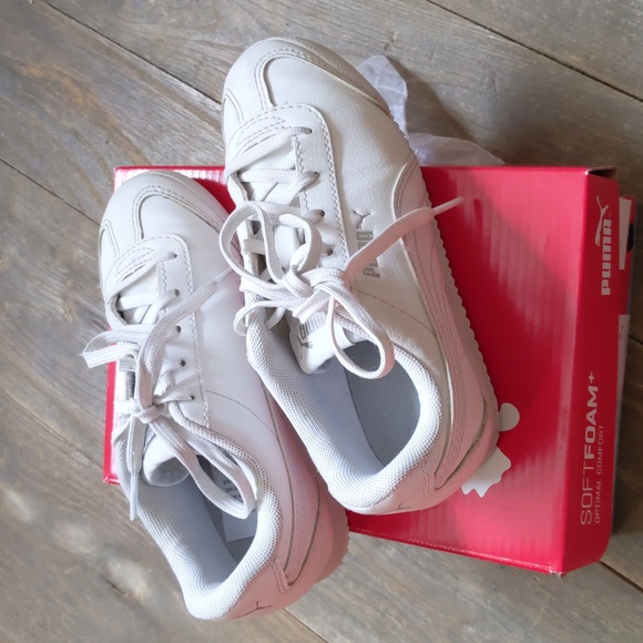 Puma | Shoes | Size 3 White Puma Soft Foam Turino L Ps Sneakers With ...